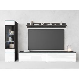 Home Affaire Wohnwand &raquo;VERA I, Vitrinen T&uuml;ranschlag links/rechts wechselbar&laquo; Komplett-Set, 3 Stk. tlg. wei&szlig; B/H/T: 230cmcm x 130cmcm x 33cmcm,mit 