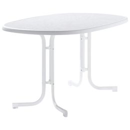 SIEGER Gartentisch wei&szlig; B/H/T: 140cm x 72cm x 90cm
