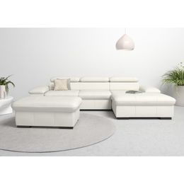 OTTO home Ecksofa &raquo;Alberto L-Form&laquo; mit Kopfteilverstellung, wahlweise mit Schlaffunktion wei&szlig; Luxus-Microfaser Lederoptik (100% Polyester);Luxus-