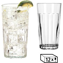 Libbey Gl&auml;ser-Set &raquo;Cooler Glas -PANELED TUMBLERS- 355 ml, &Oslash;: 8 cm, H: 13,5 cm, 12er Set&laquo; hochwertig verarbeitet, im modernen Design transparent Glas &Oslash;