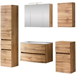 Welltime Badezimmer-Set &raquo;Kaunas&laquo; Set, 5 Stk. tlg. braun B/H/T: 160cmcm x 200cmcm x 49cmcm