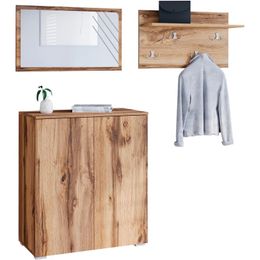 OTTO home Garderoben-Set &raquo;PARIS/ TOKYO&laquo; Komplett-Set, 3 Stk. tlg. braun B/H/T: 150cmcm x 80cmcm x 35cmcm