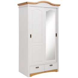 OTTO home Schiebet&uuml;renschrank &raquo;Konrad&laquo; B/H/T ca. 111/207/64 cm, Breite 111 cm, aus massiver, FSC -zertifizierter Kiefer wei&szlig; B/H/T: 111cm x 207cm x 