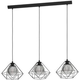 Eglo H&auml;ngeleuchte &raquo;VERNHAM Pendellampe, Stahl und Glas, E27, IP20, Esszimmerlampe, Lampe&laquo; E27 1 Stk. H&auml;ngelampe, L114,50 x B32,50 x H110 cm, schwarz, 