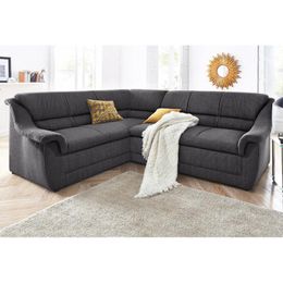 DOMO collection Ecksofa &raquo;Lale zeitlose Formensprache, komfortabel, Breite 251cm, L-Form&laquo; mit langem Schenkel, wahlweise mit Bettfunktion grau Struktur