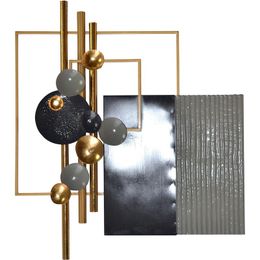 HOFMANN LIVING AND MORE Wanddekoobjekt &raquo;Wanddekoration&laquo; aus Metall, geometrische Formen schwarz Metall B/H/T: 83cm x 94cm x 10cm