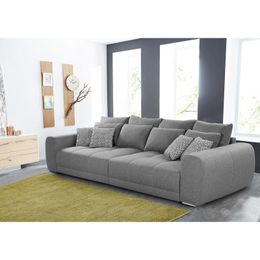 Jockenh&ouml;fer Big-Sofa &raquo;Moldau&laquo; Mega-Sofa, mit 4 Zierkissen & Federkern grau Feinstruktur (100% Polyester) in Sitz, R&uuml;cken- und Zierkissen;Luxus-Microfaser Alca Top