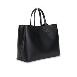 Tommy Hilfiger Damen Henkeltasche &raquo;TH ICON SATCHEL&laquo; Damen Handtasche, Shopper, Satchel mit Taschenanh&auml;nger schwarz B/H/T: 38cm x 29cm x 15cm