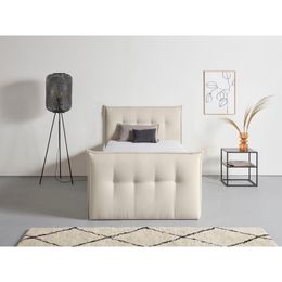 Home Affaire Boxbett &raquo;Kederleicht&laquo; inklusive Fu&szlig;teil, Bettkasten & Topper, in 4 Breiten und 2 H&auml;rtegraden beige Struktur, Liegefl&auml;che B/L: 120cm x 