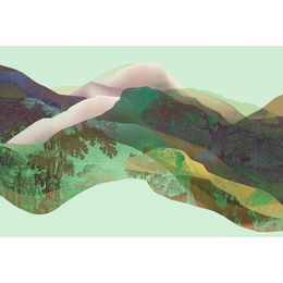 Livingwalls living walls Fototapete &raquo;Walls by Patel Magic Mountain&laquo; glatt Vlies, Wand gr&uuml;n Vlies B/L: 4m x 2,7m