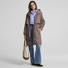 LANDS' END Verstaubarer wasserdichter Squall Kapuzen-Regenmantel Gemustert in Petite-Gr&ouml;&szlig;e, Damen, size: petite, Orange, Polyester, by Lands' End