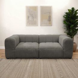 DOMO collection Big-Sofa &raquo;Ghent Megasofa in 2 Breiten, modern, bequem, Breite 220 oder 250cm&laquo; Mit Taschenfederkern und Kassettensteppung grau 100% 