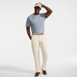 LANDS' END Kurzarm-Shirt aus Baumwoll-/Leinenmix f&uuml;r Herren, Herren, size: regular, Blau, Baumwolle/Leinen, by Lands' End