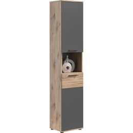 Welltime Hochschrank &raquo;Riga, Breite 37 cm, 2 T&uuml;ren (T&uuml;ranschlag wechselbar), 1 offenes Fach&laquo; Standschrank, Badm&ouml;bel, Badschrank, Schrank, Bad, 