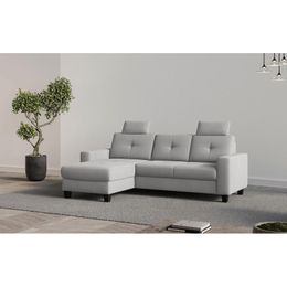 OTTO home Ecksofa &raquo;Varese&laquo; wahlweise mit Schlaffunktion und Bettkasten silber 90% Polyester 10% Polyamid B/H/T: 239cm x 91cm x 164cm, Struktur, 