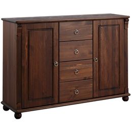 OTTO home Kombikommode &raquo;Tessin; Buffetunterschrank, klassischer Landhausstil&laquo; aus massiver, FSC -zertifizierter Kiefer, 128cm breit braun B/H/T: 128cm