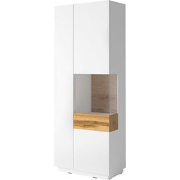 OTTO home Vitrine &raquo;SILKE&laquo; H&ouml;he 207 cm wei&szlig; B/H/T: 80cm x 207cm x 40cm, T&uuml;ranschlag rechts