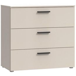 FORTE Kommode &raquo;Ingalil&laquo; B/H/T 80,2/73,8/41,3 beige Dekorfolie, Holzwerkstoff B/H/T: 80,2cm x 73,8cm x 41,3cm, 3 Stk.