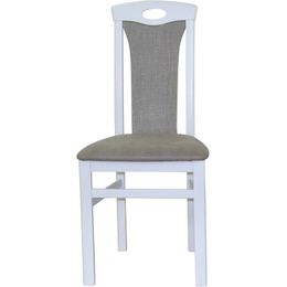 HOFMANN LIVING AND MORE 4-Fu&szlig;stuhl (Set) 2 Stk. grau Polyester B/H/T: 45cm x 95cm x 48cm, 2 Stk., Kunstleder Polyester Lederoptik meliert