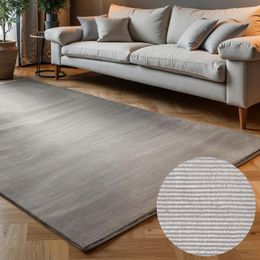 ELLE DECORATION Teppich &raquo;Dolomite&laquo; rechteckig 9 mm H&ouml;he Wohnzimmer, Schlafzimmer, L&auml;ufer, Hoch-Tief Effekt, Flur, Glanz grau Polypropylen B : 200cm 1 