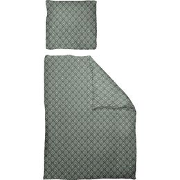 Adam Bettw&auml;sche &raquo;Feathers&laquo; 2 Stk. aus 100 % Bio-Baumwolle, 2 teilig - Bettw&auml;sche Set gr&uuml;n Renforc&eacute;, Obermaterial: 100% Baumwolle B/L: 135cm x 220cm, 1 Stk.