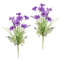 I.GE.A. Kunstblume &raquo;Margeriten-Mix-Strau&szlig;&laquo; 2er Set Blumenstrau&szlig; G&auml;nsebl&uuml;mchen Bouquet Kunstblumen Strau&szlig; Blumen lila Polyester B/H/L: 18cm x 50cm x 