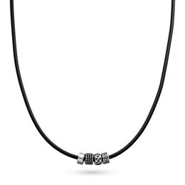 s.Oliver Herren s.Oliver Kette ohne Anh&auml;nger schwarz Edelstahl Leder, L: 50 B: 2,5mm