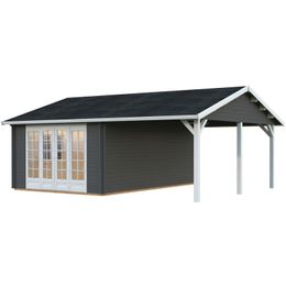 Palmako Gartenhaus &raquo;Irene&laquo; verschiedene Farben grau Massivholz ohne Fu&szlig;boden, ohne Dacheindeckung