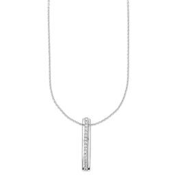 Bruno Banani Damen Kette mit Anh&auml;nger &raquo;Schmuck Geschenk Kette mit Anh&auml;nger Stab&laquo; mit Zirkonia (synth.) silber Silber 925 (Sterlingsilber), L: 45 B: 