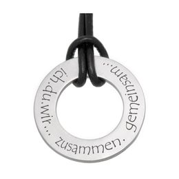 Firetti Herren Kette mit Anh&auml;nger &raquo;Schmuck Geschenk Halskette, Lederband&laquo; schwarz 48, Edelstahl Leder, L: 52