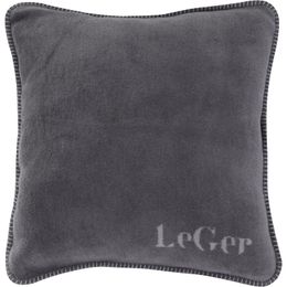 LeGer Home by Lena Gercke Dekokissen &raquo;Anisa&laquo; mit modernem Schriftzug, Kissenh&uuml;lle ohne F&uuml;llung, 1 St&uuml;ck 50x50 cm grau Baumwolle, Polyacryl, Polyester 