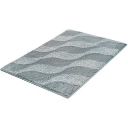 Kleine Wolke Badematte &raquo;&raquo;Onda&laquo;, Badvorleger, Badezimmer Teppich&laquo; H&ouml;he 15 mm rutschhemmend beschichtet fu&szlig;bodenheizungsgeeignet Badteppich, modernes Ton in Ton 