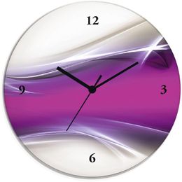 Artland Wanduhr &raquo;Kreatives Element&laquo; wahlweise mit Quarz- oder Funkuhrwerk, lautlos ohne Tickger&auml;usche lila &Oslash; 30cm, Funkuhr