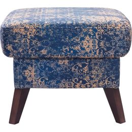 exxpo - sofa fashion Hocker &raquo;Side, extravaganter Bezug, bequem und komfortabel&laquo; blau B/H/T: 57cm x 47cm x 57cm, Microvelours