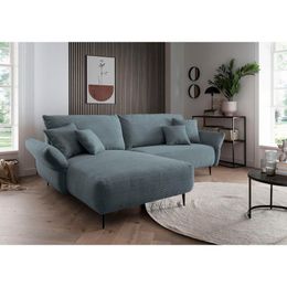 Home Affaire Ecksofa &raquo;Lazio modern und bequem, schmale Armlehnen, tolle Detailverarbeitung&laquo; zwei verschiedene Fu&szlig;farben w&auml;hlbar blau 93% Polyester, 7%