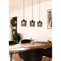 Eglo H&auml;ngeleuchte &raquo;SEGOVIA&laquo; E27 1 Stk. Pendelleuchte, Metall und Holz in Schwarz, E27 Fassung, L 88 cm schwarz 3, &Oslash; 0cm H: 110cm, 1 Stk.