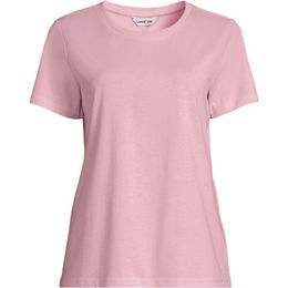 LANDS' END Supima T-Shirt mit Rundhalsausschnitt in Petite-Gr&ouml;&szlig;e f&uuml;r Damen, Damen, size: petite, Pink, Baumwolle, by Lands' End