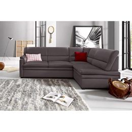 Sit & More sit&more Ecksofa &raquo;Pisa L-Form&laquo; mit Federkern, wahlweise mit Schlaffunktion braun NaturLEDER (echtes Rindsleder), Korpus in Kunstleder SOFTLUX ;Luxus-