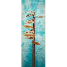 Livingwalls living walls Fototapete &raquo;Travel the world&laquo; glatt FSC&Acirc; blau Vlies B/L: 1m x 2,8m
