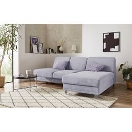 Sit & More sit&more Ecksofa &raquo;Clio L-Form&laquo; optional Schlaffunktion oder Vorziehsitz und Bettkasten, Federkern silber B/H/T: 246cm x 89cm x 165cm, Luxus-Microfaser