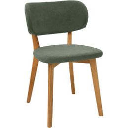 massivline&more 4-Fu&szlig;stuhl &raquo;Luxy Stuhl, Esszimmerstuhl, K&uuml;chenstuhl&laquo; () 2 Stk.Massivholz: Wildeiche ge&ouml;lt gr&uuml;n Polyester B/H/T: 52cm x 83cm x 59,5cm, 