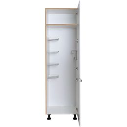 Express K&uuml;chen Vorratsschrank &raquo;ARTA&laquo; vormontiert Holzwerkstoff eichefarben astig, B/H/T: 60cm x 207cm x 58cm, T&uuml;ren: 1 Stk. T&uuml;ranschlag rechts, Classic