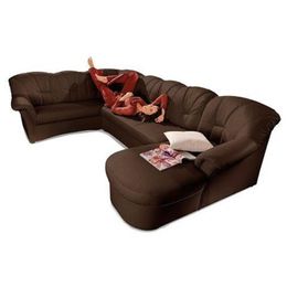 DOMO collection Wohnlandschaft &raquo;Papenburg, zeitlose R&uuml;ckensteppung, elegante Formensprache, U-Form&laquo; in gro&szlig;er Farbvielfalt, wahlweise mit Bettfunktion