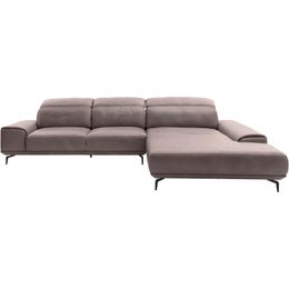 Musterring Wohnlandschaft &raquo;MR 2490 Ecksofa mit erstklassigem Sitzkomfort, Long-Life-Leder&laquo; Fu&szlig; schwarz, Sitzh&ouml;he 48cm, wahlweise mit Funktionen, Ma&szlig;e 342x207 cm 