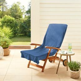 Dyckhoff Handtuch &raquo;Stuhlauflage / Liegeauflage&laquo; Schonbezug mit Einschubtasche blau Frottier, Frottier B/L: 60cmx130cm, 1 Stk., Frottier