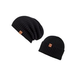 Chillouts Herren Chillouts Beanie &raquo;Justin Hat&laquo; mit -Logo am Saum schwarz Einheitsgr&ouml;&szlig;e