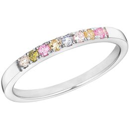 s.Oliver Damen s.Oliver Fingerring &raquo;Regenbogen-Optik&laquo; mit Zirkonia (synth.) silber 56, Silber 925 (Sterlingsilber), 2mm