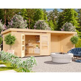 Karibu Gartenhaus &raquo;Ammersee 6&laquo; beige Holzwerkstoff ohne Fu&szlig;boden, R&uuml;ckwand, ohne Dacheindeckung