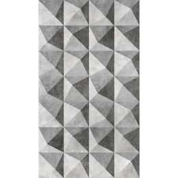 Livingwalls living walls Fototapete &raquo;The Wall&laquo; 3D-Optik geometrisch matt glatt Fototapete Geometrisch Tapete 3D Tapeten Wohnzimmer modern Design B&uuml;ro blau Vinyl, 
