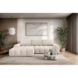 OTTO home Ecksofa &raquo;AZITA L-Form, 270 cm - OTTO. Verl&auml;ssliche Qualit&auml;t.&laquo; wahlweise als Schlafsofa m. Bettkasten, Bubble-Optik beige 100% Polyester B/H/
